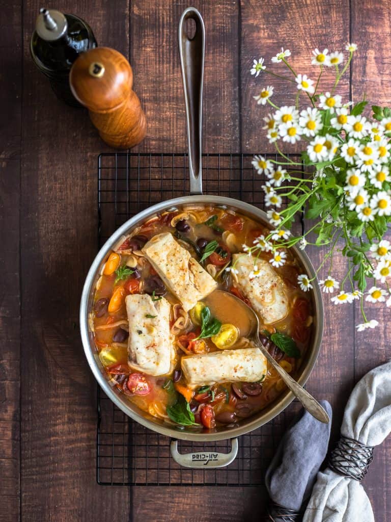 Tomato and Garlic Poached Fish - Acqua Pazza - Parsley & Parm