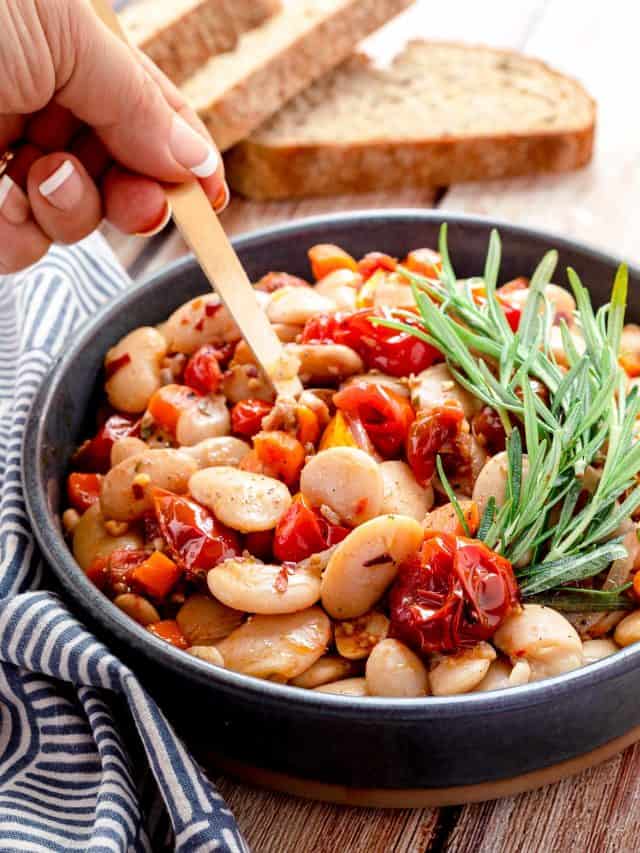 Italian Butter Beans with Cherry Tomato Confit - Parsley & Parm