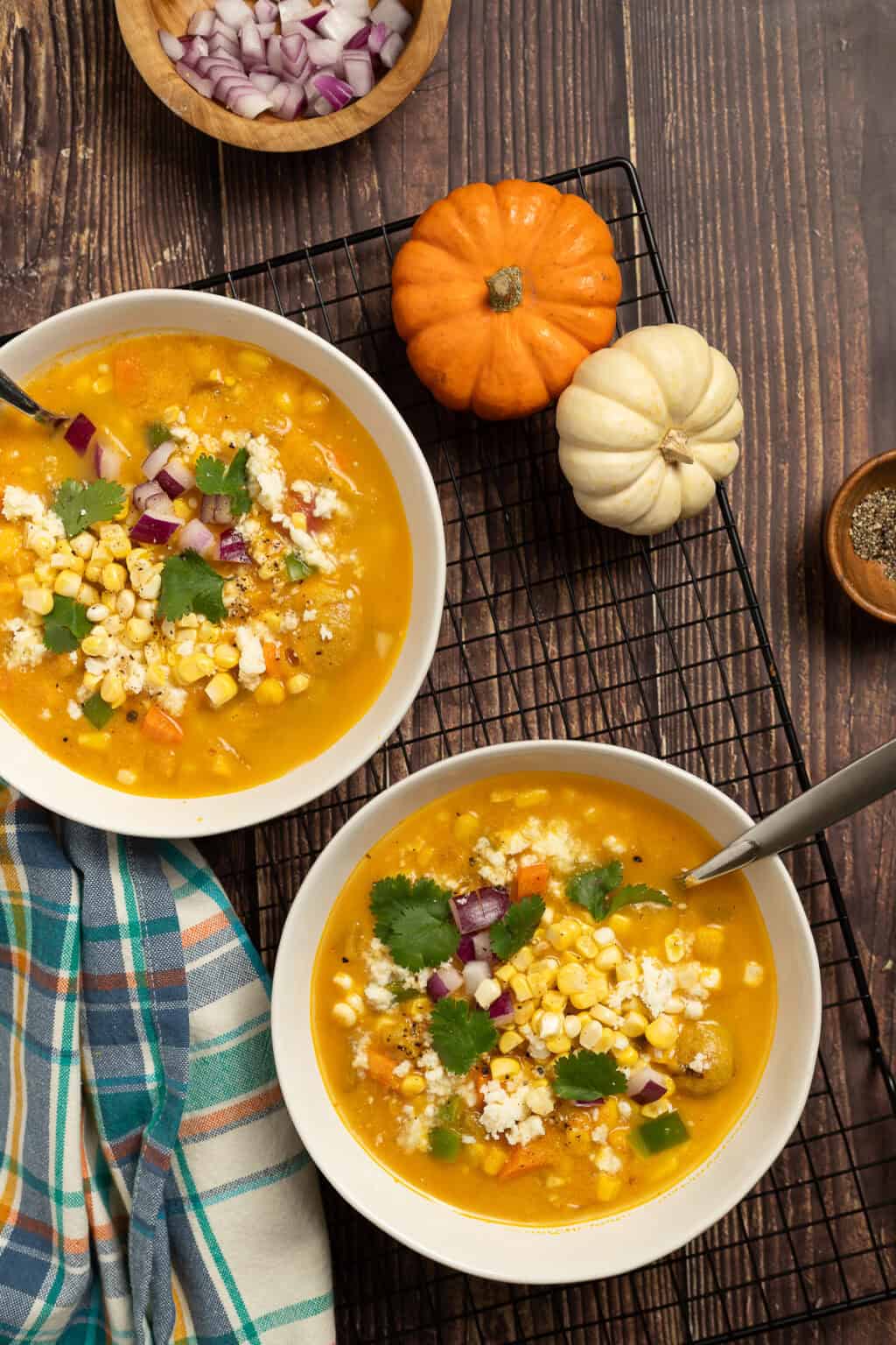 Pumpkin Poblano Corn Chowder - Parsley & Parm