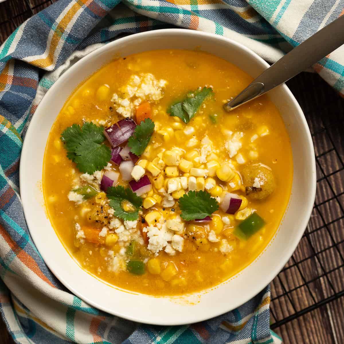 Pumpkin Poblano Corn Chowder - Parsley & Parm